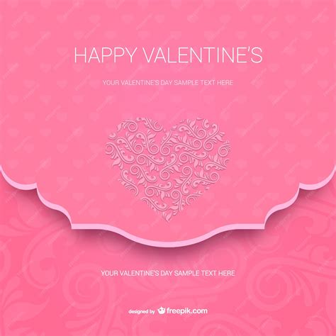 해피 발렌타인 데이 카드 템플릿 무료 벡터