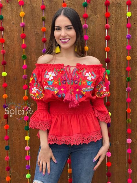 Blusa Mexicana Bordada Floral Talla S 2x Blusa Tradicional Mexicana