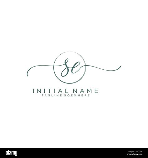 Se Initial Handwriting With Circle Template Stock Vector Image And Art