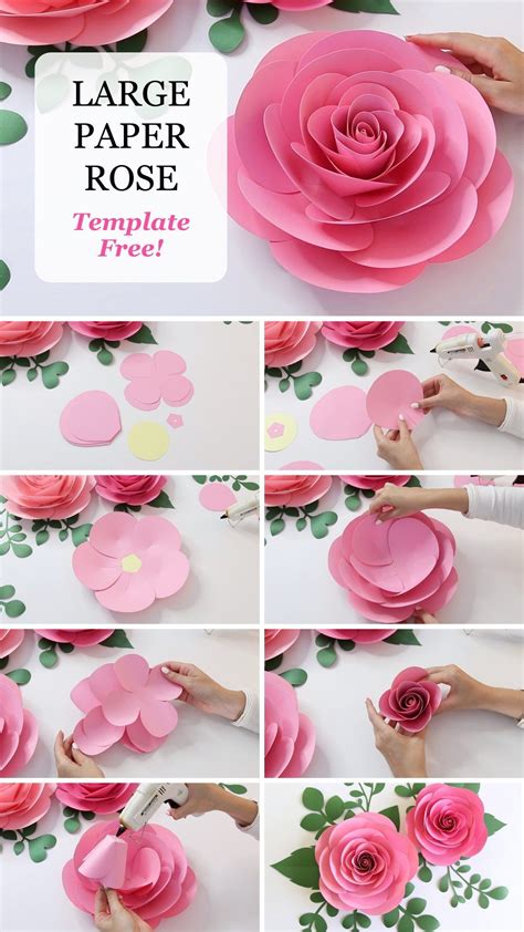 Paper Rose Template Content Calendar Template