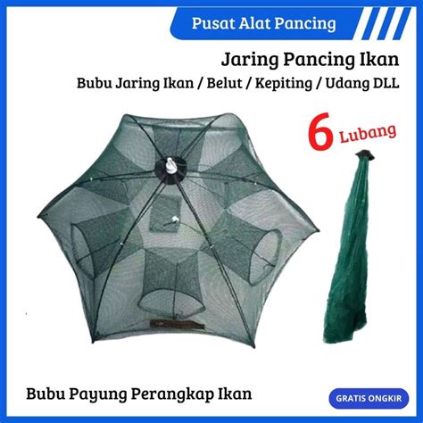 Jual Bas Jaring Bubu 6 Lubang Portabel Lipat Bubu Payung Jaring Jaring