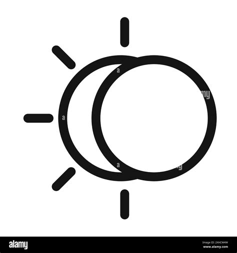 Eclipse Icon Vector Symbol Or Sign Set Collection In Black And White Outline Stock Vector Image