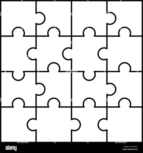 Puzzle Pieces Pattern Outline Illustration Of Puzzle Pieces Vector