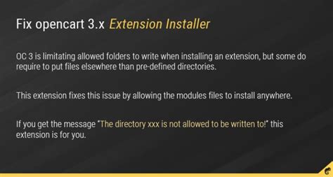 Opencart Fix Oc 3x Extension Installer