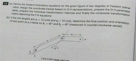 Solved 1 A Derive The Forward Kinematics Equations For