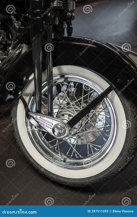 Motorbike Wheel Closeup Harley Davidson Disc Brakes Front Wheel Of