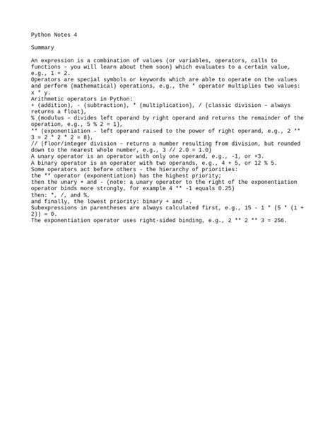 Python Notes 4 Pdf