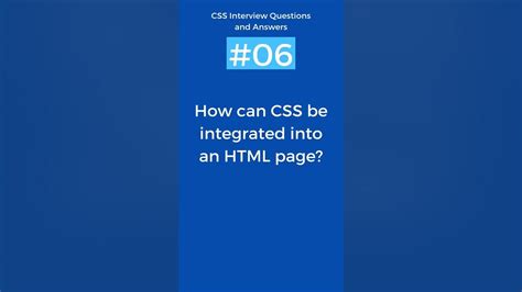 How Css Integrated In Html Page Css Interview Questions And Answers Part 6 Shorts Css
