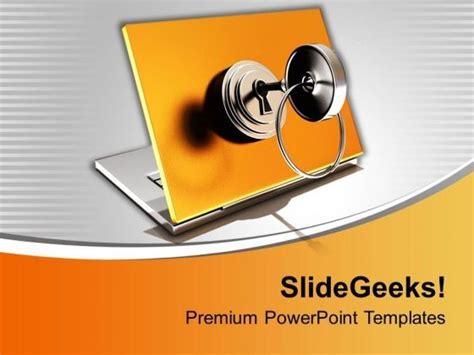 D Locked Notebook Security PowerPoint Templates Ppt Backgrounds For Slides