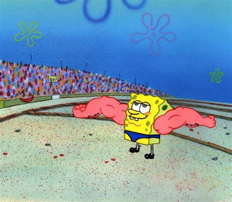 Wow Classic Spongebob Production Cel 10199 Musclebob Buffpants