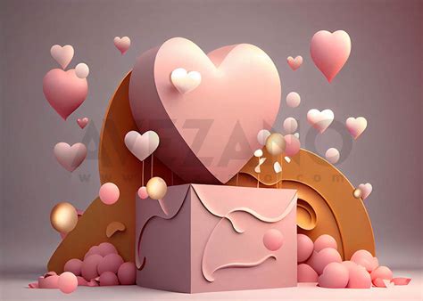 Avezano Pink Love Balloon Party Backdrop For Valentines Day Photograp