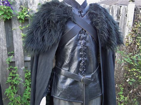 Great Cloak W Fur Mantle Adjustable Leather Chest Straps Deluxe Lb