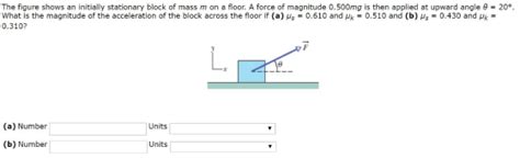 The Figure Shows An Initially Stationary Block Of Mass M On A Floor A Force Of Homeworklib