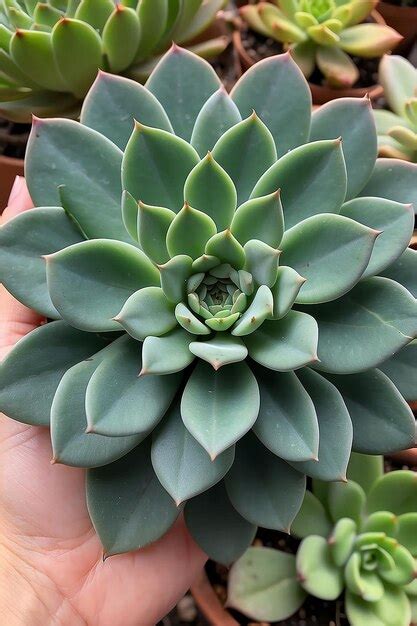 Succulent Leaf Thick Rosetteshaped Green Premium Ai Generated Image