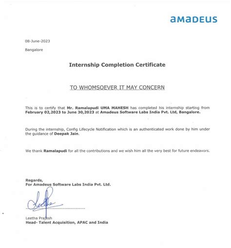 hello everyone excited to announce that i have completed my internship… umamahesh ramalapudi