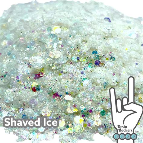 Shaved Ice Iridescent Chunky Glitter Mix Resin Rockers