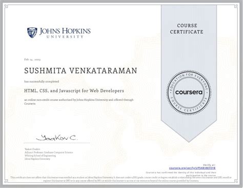 Sushmita Venkataraman On Linkedin Coursera Frontenddevelopment Html