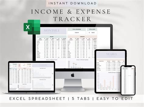 2023 2024 Personal Budget Tracker Excel Income Tracker Excel Expense