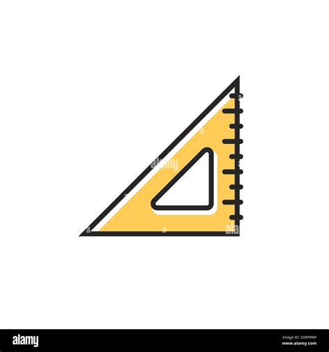 Triangle Measurement Protractor Illustration Icon Triangle Ruller Scale Geometry Vector Tool