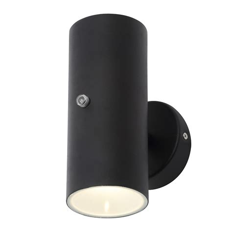 Grant Outdoor Up And Down Led Wall Light With Photocell Black By Bhs