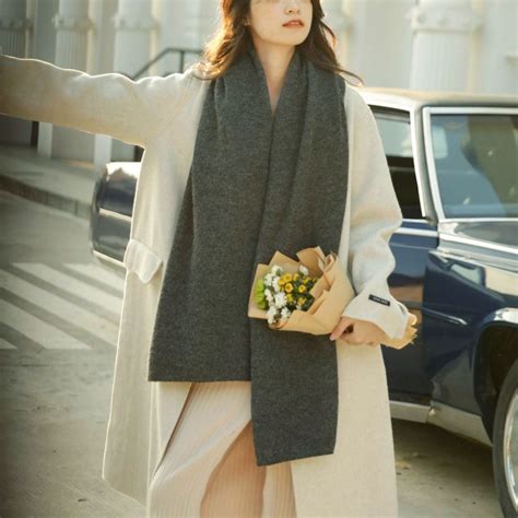 포근 니트 목도리 남녀공용 커플 겨울 머플러그레이 이랜드몰