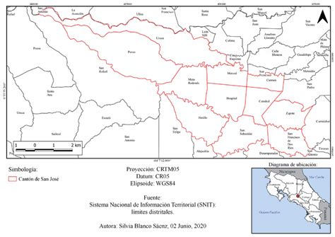 Mapa De Ubicación Del Cantón De San José Download Scientific Diagram