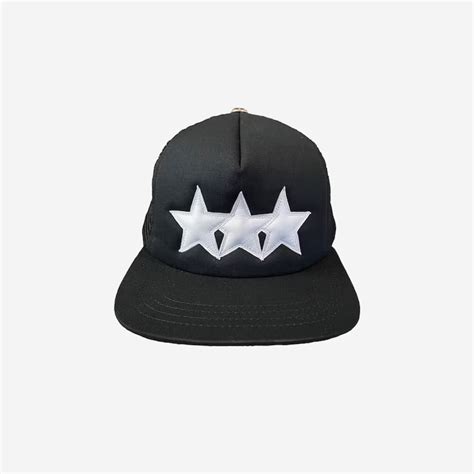 크롬하츠 레더 스타 트러커햇 블랙 화이트 Chrome Hearts Kream