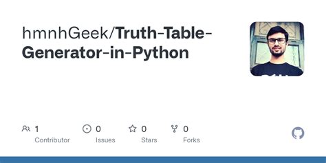 Github Hmnhgeektruth Table Generator In Python