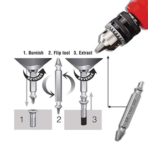 Dammit Screw Extractors Set Stainless Steel Construction,