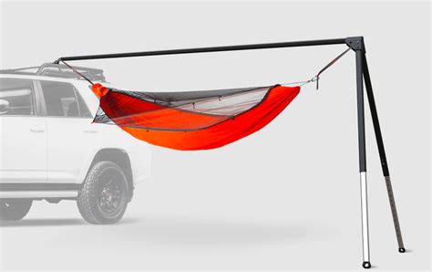 Vehicle Supported Hammock Stand Pitches Base Camp In Seconds