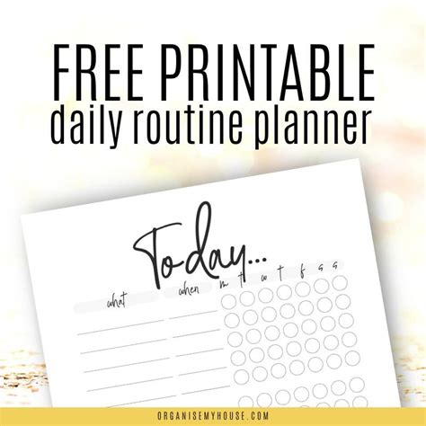Printable Daily Routine Chart For Adults