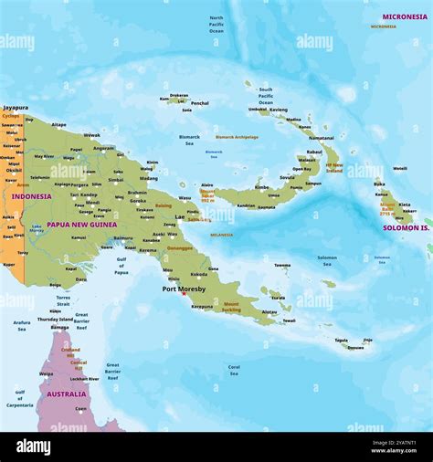 Simple Political Map Of Papua New Guinea Stock Vector Image And Art Alamy