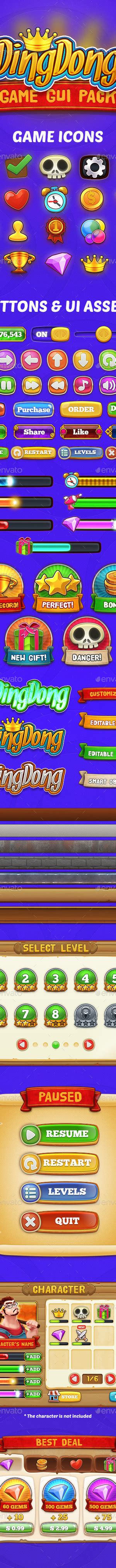 Dingdong Game Gui Pack Game Assets Graphicriver Dingdong Game Gui Pack Game Assets Graphicriver