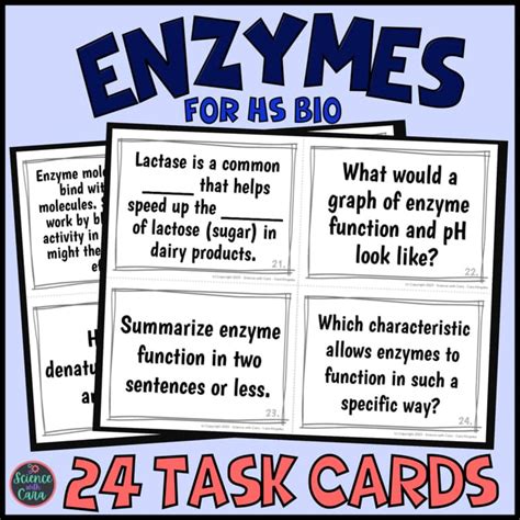 Enzyme Function Task Cards By Science With Cara Tpt