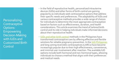 Ppt Personalizing Contraceptive Options Empowering Decision Making
