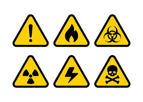 Conjunto Vectorial De Señales De Precaución De Seguridad Vector Premium