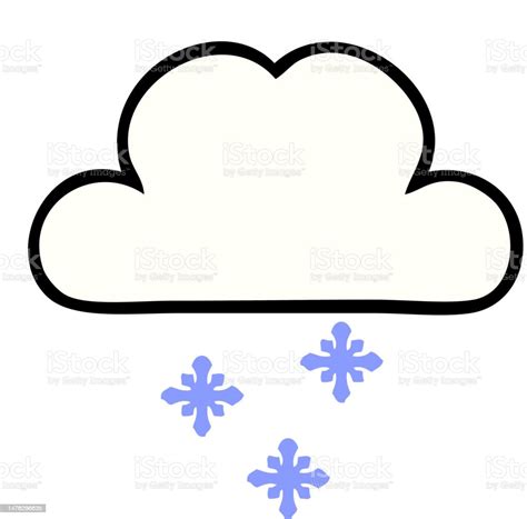 Cute Cartoon Of A Snow Cloud Stock Illustration Download Image Now