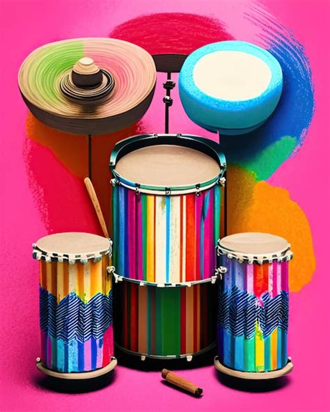 Premium Ai Image Colorful Percussion Musical Instruments Next To
