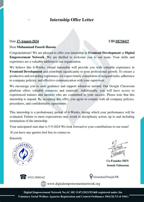 Muhammad Faseeh Hassan On Linkedin Internship Frontenddevelopment