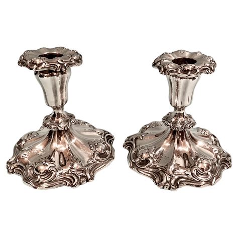 Pair Of Victorian Sterling Silver Candlestick Holders London 1887 By Wm Lister For Sale At 1stdibs