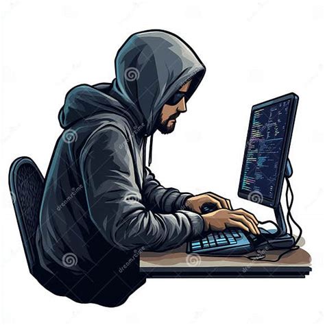 Hacker Clipart Illustration Cybersecurity Concept Stock Illustration