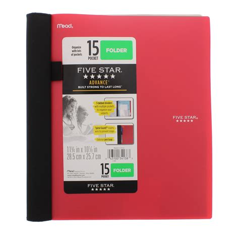 Five Star Advance 15 Pocket Folder Wirebound Assorted Colors Shop