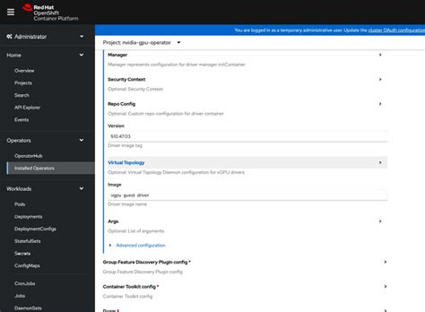 NVIDIA AI Enterprise With OpenShift Gpu Operator 1 9 1 Documentation