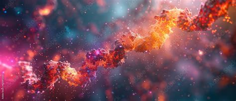 Complex Protein Structure Dynamic Shapes Bright Colors Showcasing Biochemical Interactions