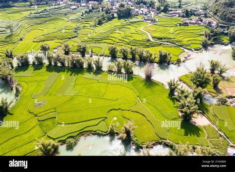 Aerial Landscape In Quay Son River Trung Khanh Cao Bang Vietnam With