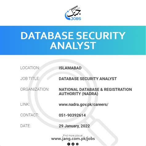 Database Security Analyst Job National Database And Registration