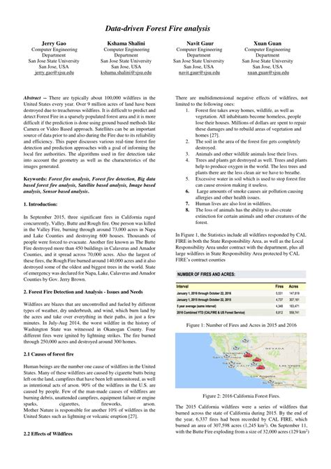 PDF Data Driven Forest Fire Analysis