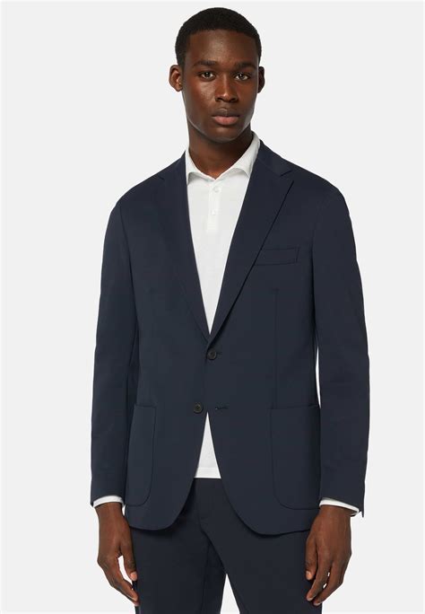 Mens Navy Nylon Stretch B Tech Suit Navy Blue Boggi Milano