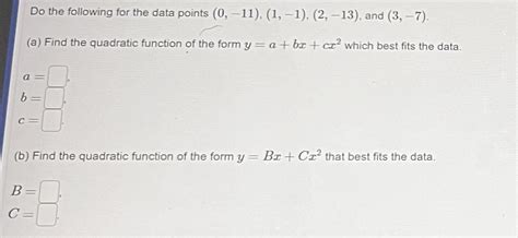 Solved Do The Following For The Data Points Chegg