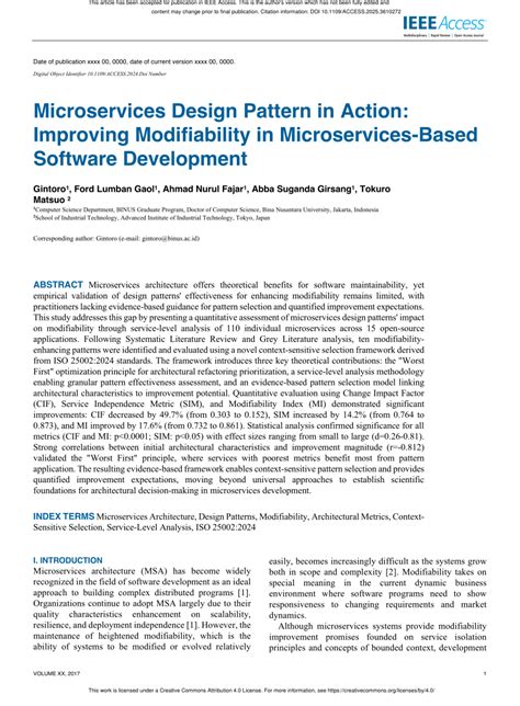 Pdf Microservices Design Pattern In Action Improving Modifiability In Microservices Based